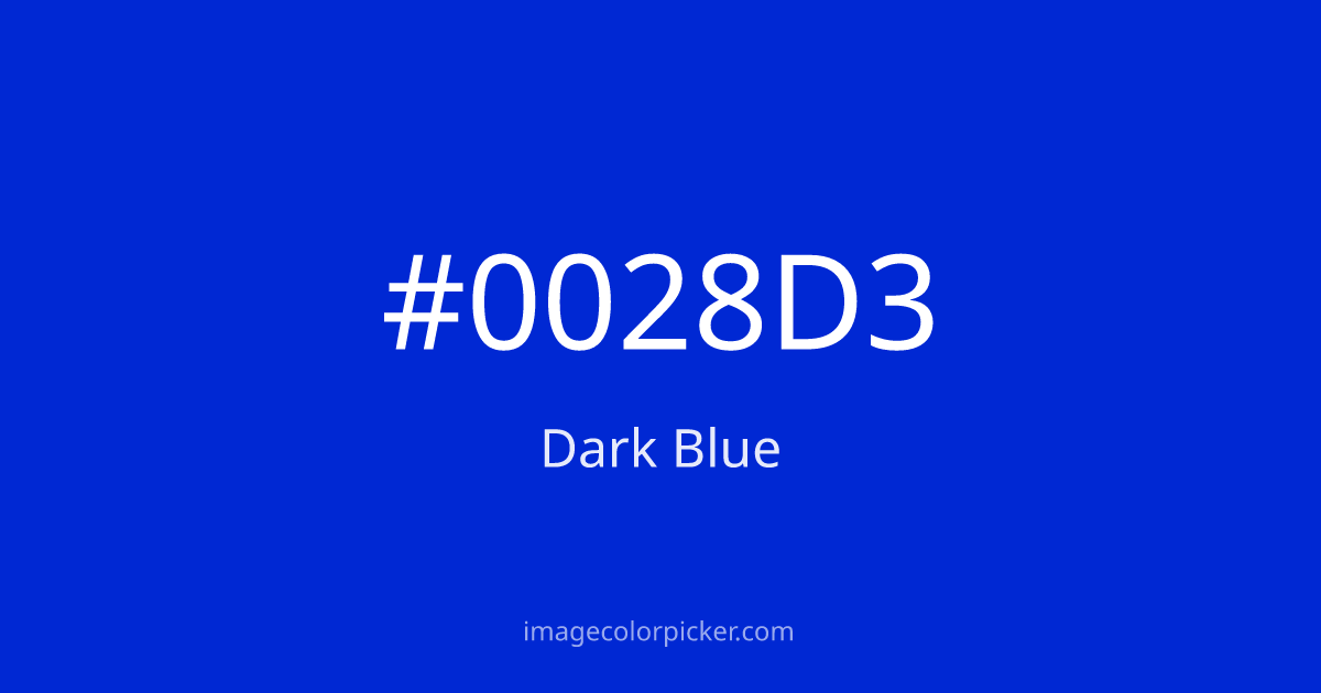 HTML Color Picker - Color selector: #0028d3