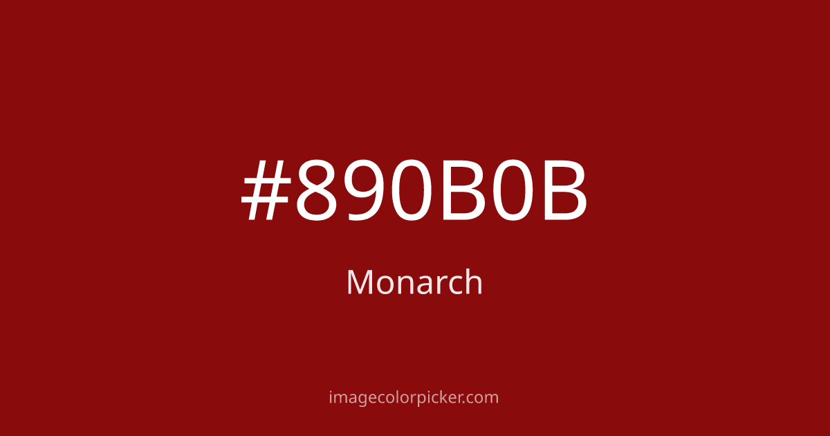 HTML Color Picker - Color selector: #890b0b